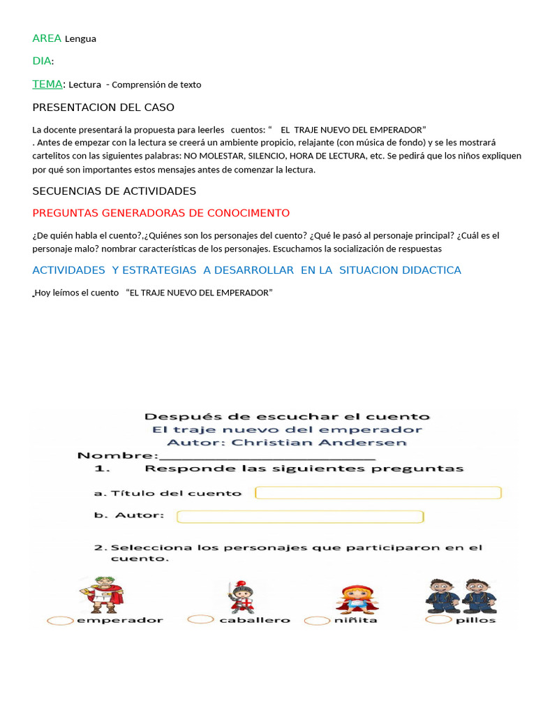 Secuencia El Traje Nuevo Del Emperador-1 | PDF