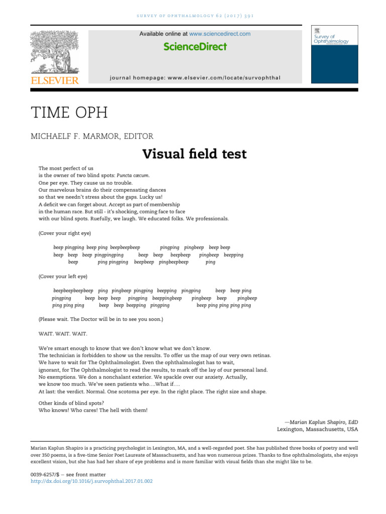 Visual Field Test - 2017 - Survey of Ophthalmology | PDF
