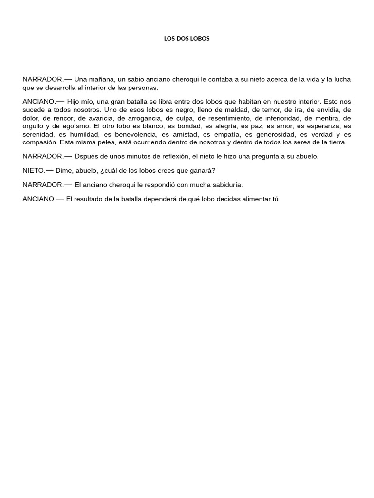 Guion de Los Dos Lobos | PDF