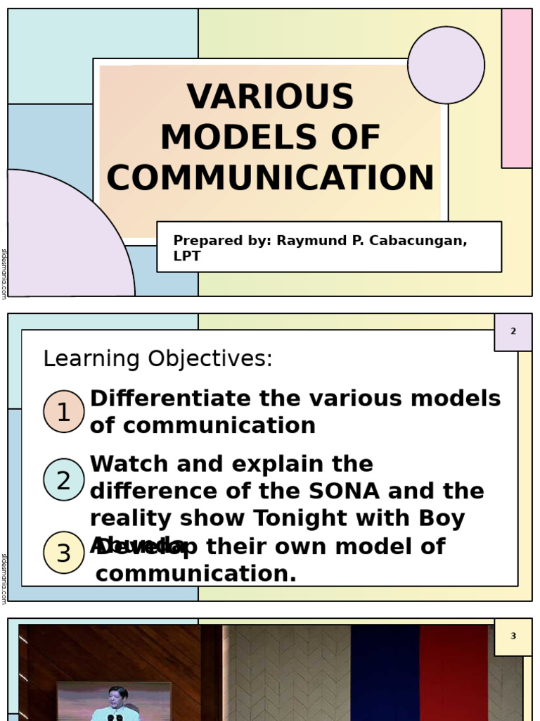 Q1 W2 Various Models of Communication by Cabacungan | PDF