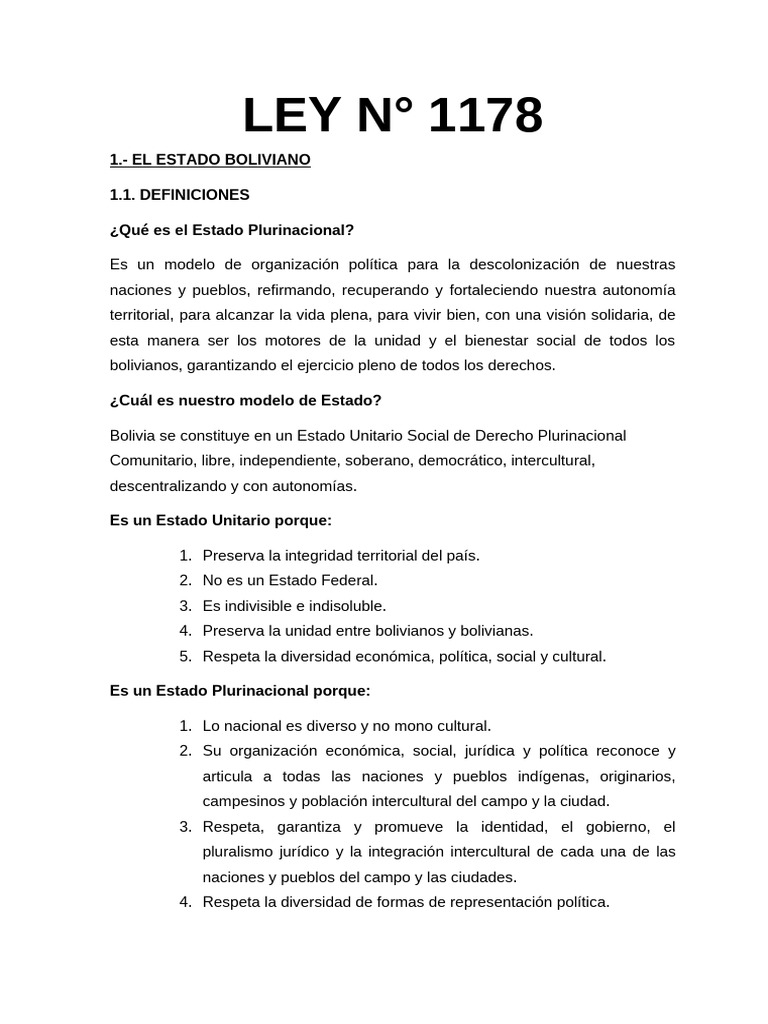 La Ley 1178 | PDF