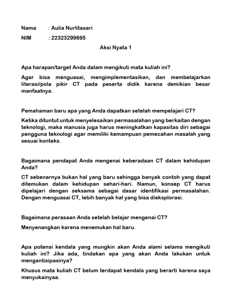 Aksi Nyata 1 | PDF