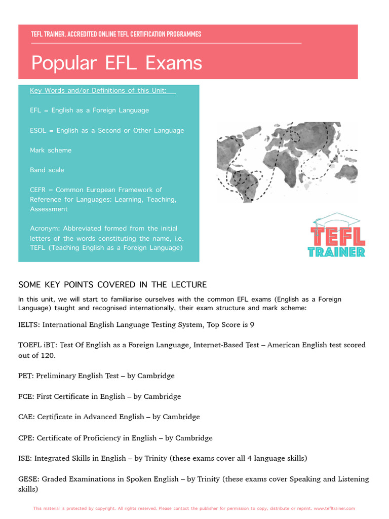 Popular EFL Exams TEFL Trainer | PDF