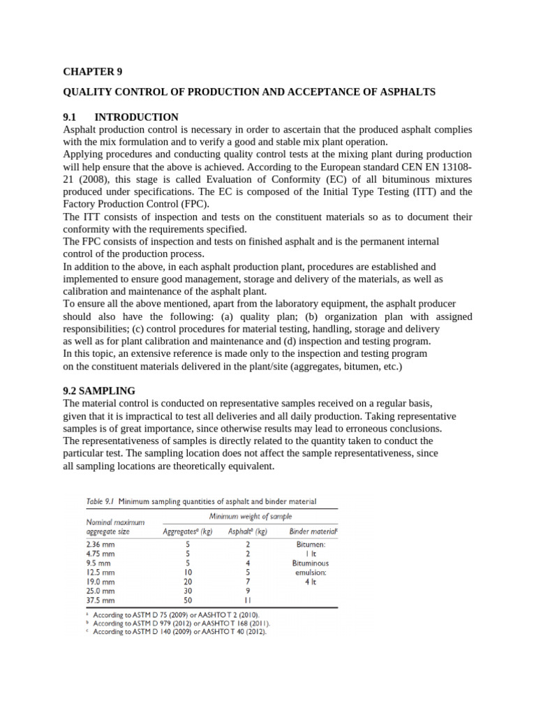 Chapter 9 Quality Assurance in Highway Materials | PDF