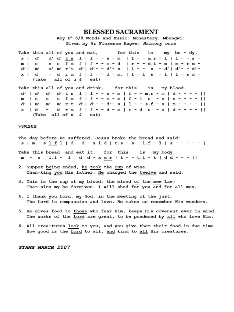 Blessed Sacrament. | PDF