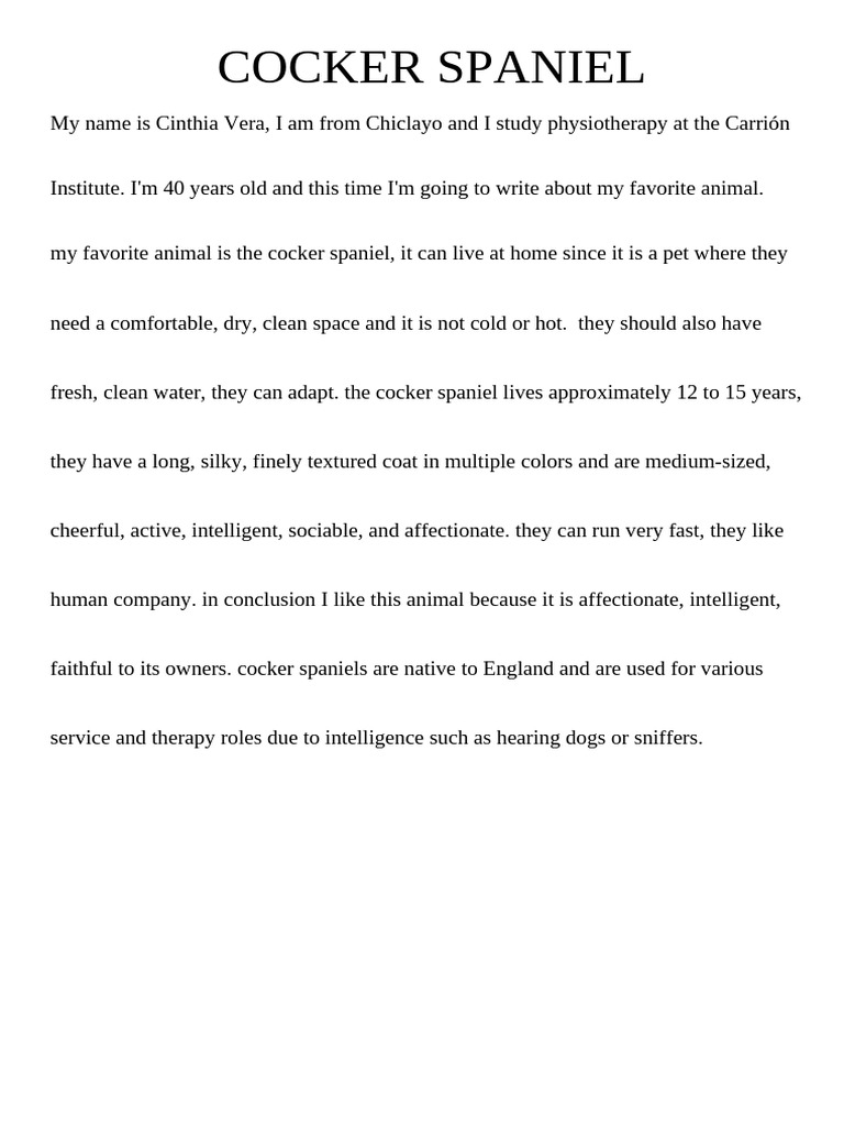 Cocker Spaniel | PDF