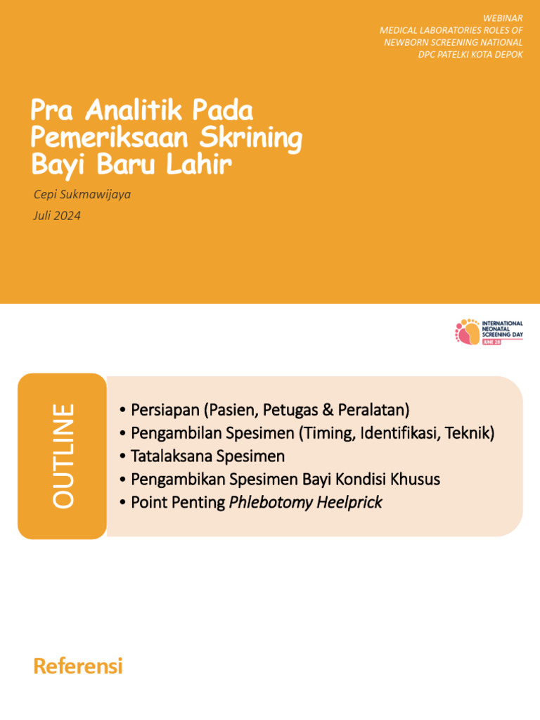 Pre Analytic Pada Pemeriksaan Skrining Bayi Baru Lahir - Cepi | PDF Pre Analytic Pada Pemeriksaan Skrining Bayi Baru Lahir - Cepi | PDF