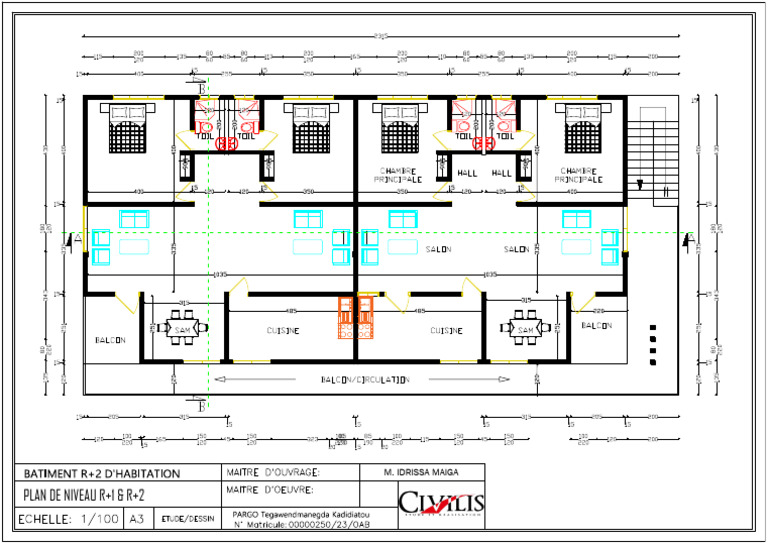 Plan de Niveau r+1 Actualisation 25 Juillet 2024 M Maiga-Model | PDF