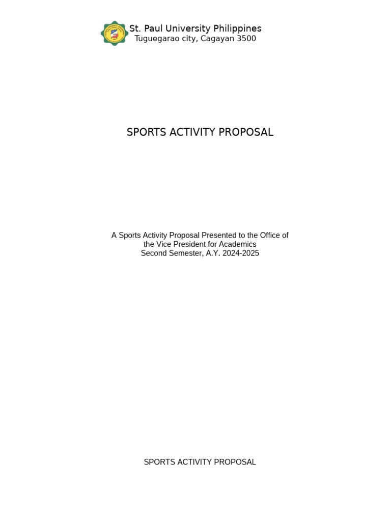 Activity Proposal (Sample) | PDF