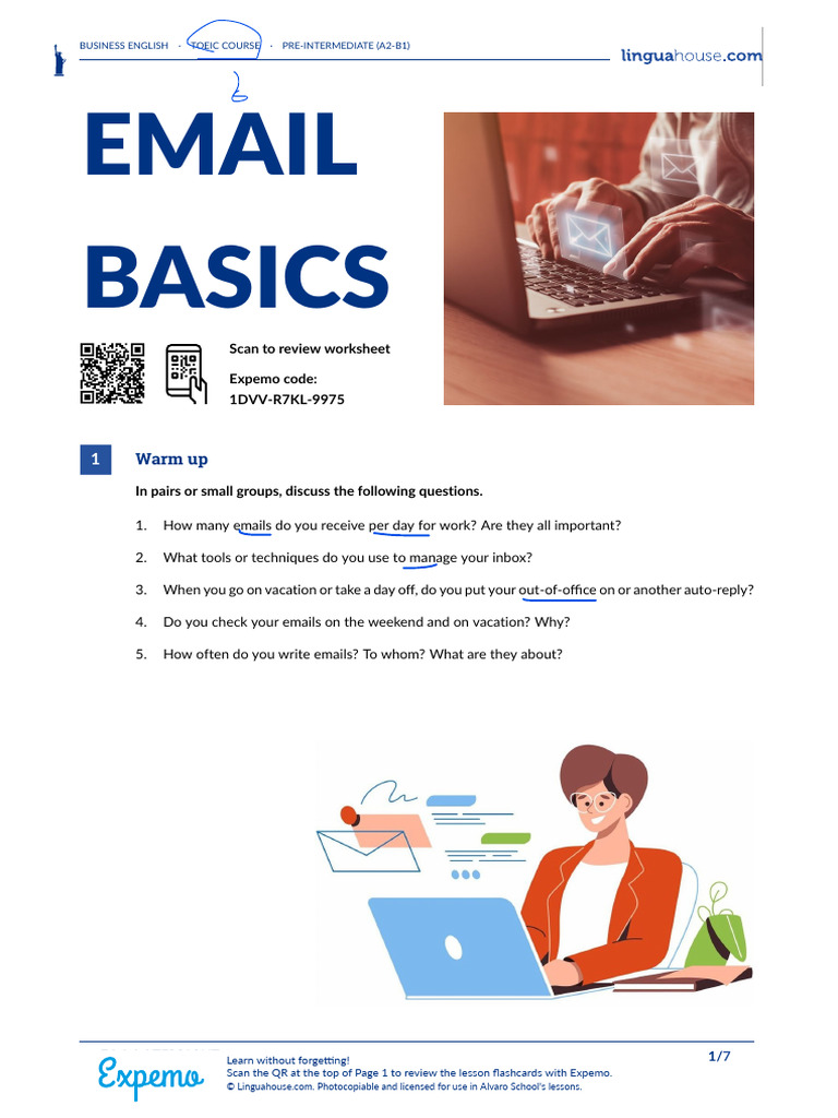Email Basics American English Teacher A2 B1 | PDF