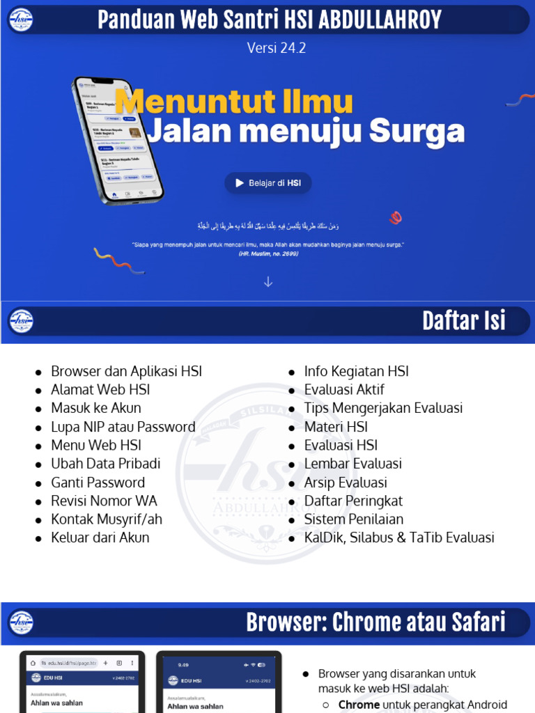 Panduan Web Santri HSI AbdullahRoy - v24.2 | PDF