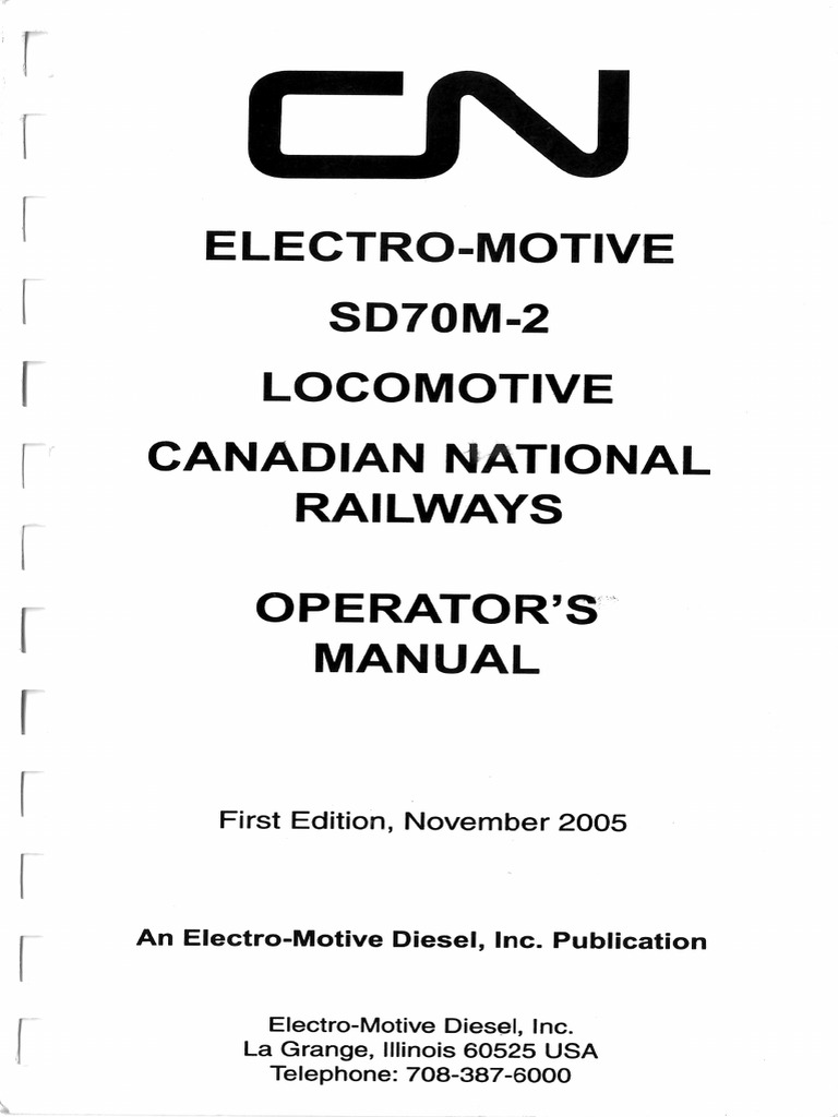 Canadian National Railways - Electro-Motive SD70M-2 Locomotive Operator ...