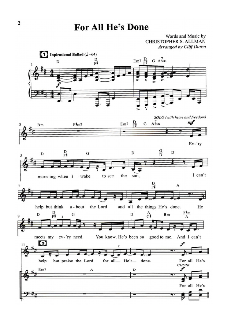 For All Hes Done With Chords | PDF