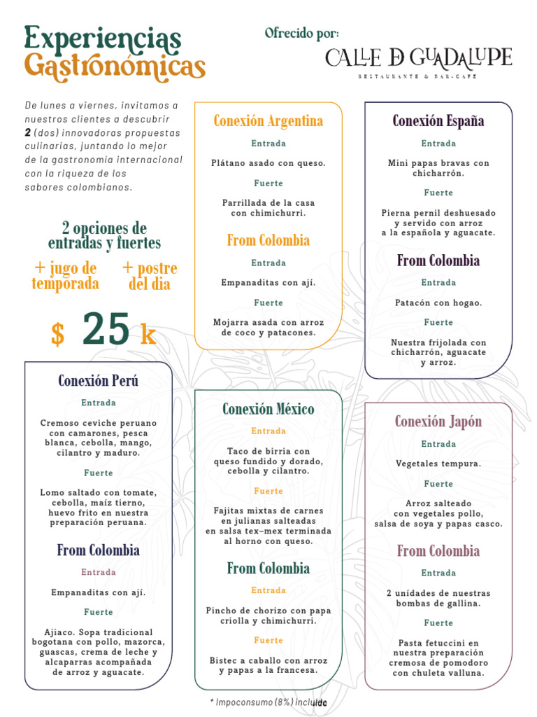 Menú Gastronómico Internacional y Colombiano | PDF | Cocina | Cocina ...
