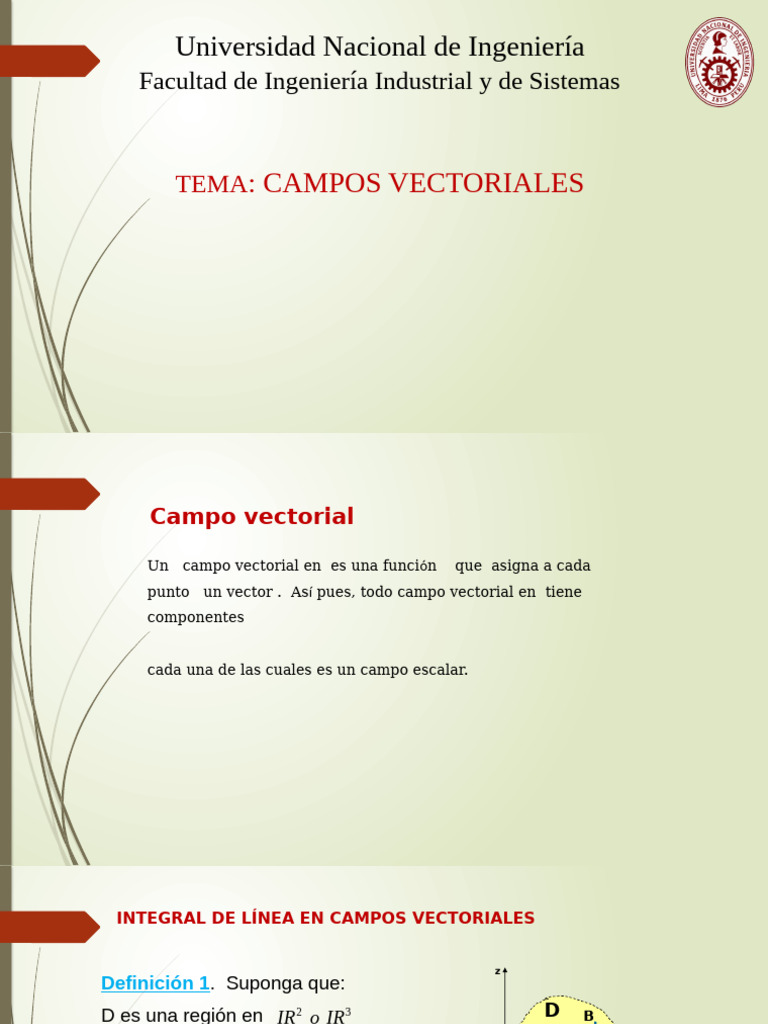 Integral de Linea Campos Vectoriales 2023-1 | PDF