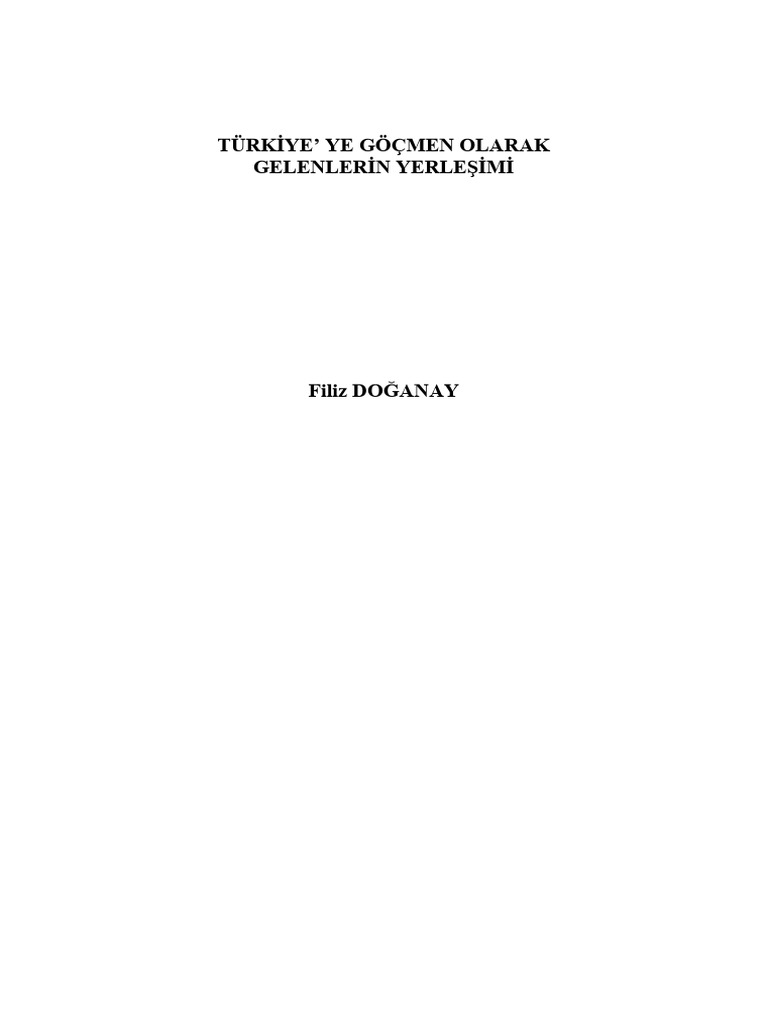 Turkiyeye Gocmen Olarak Gelenlerin Yerlesimi | PDF