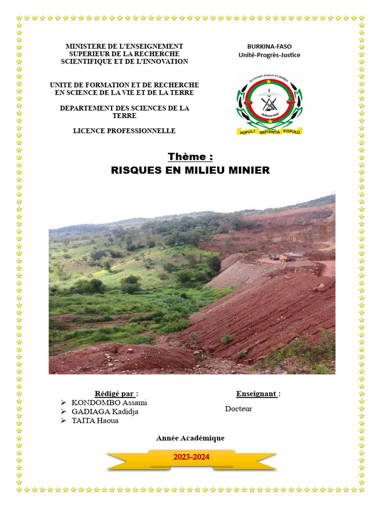 Rapport Risque Minier Final 2 | PDF