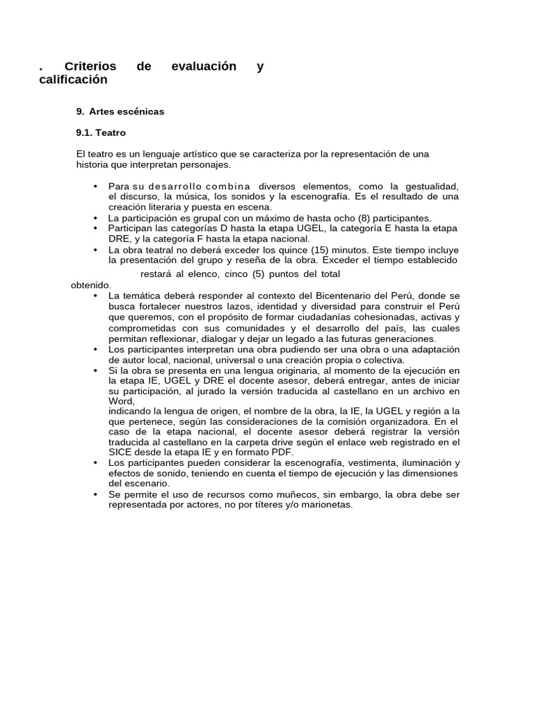 Criterios de Evaluación y Calificación | PDF