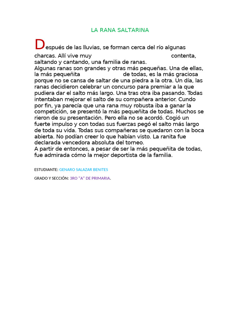 La Rana Saltarina | PDF