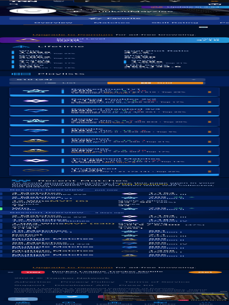 ZuukouMayziee's Rocket League Overview Stats - Rocket League Tracker | PDF