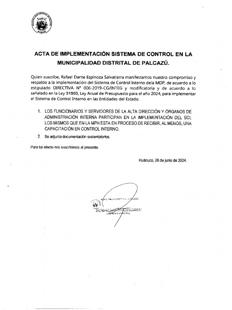 Acta de Implementación 008 | PDF