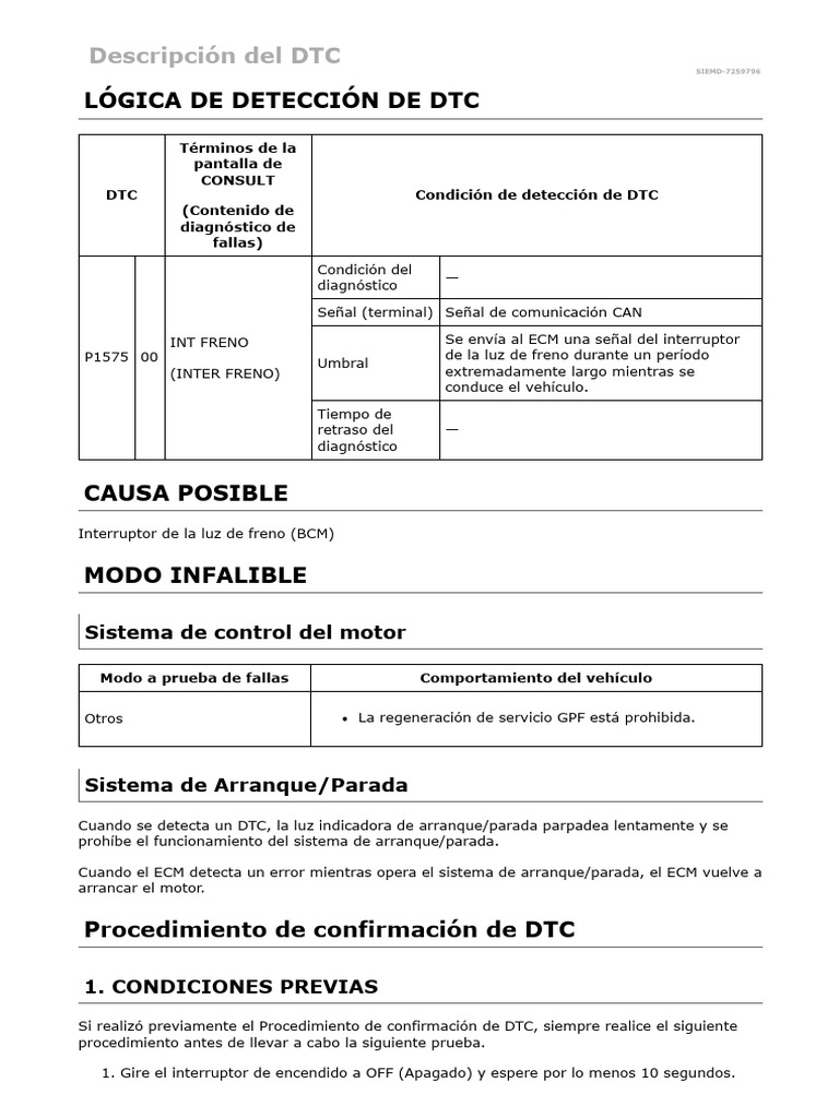 Lógica de Detección de DTC | PDF