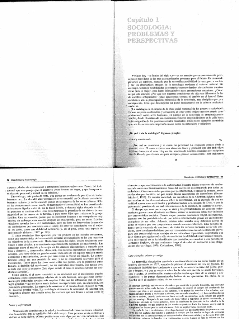 Giddens, Anthony (1992). Sociología. Cap. 1 | PDF