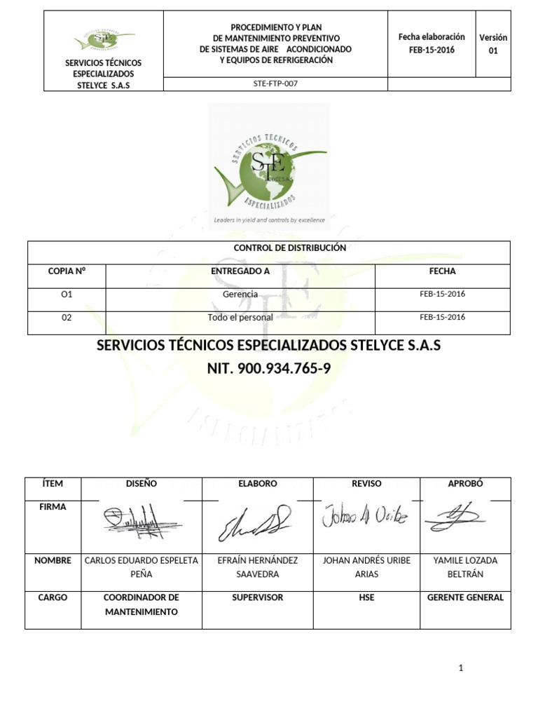 Procedimiento de Mtto Preventivo | PDF