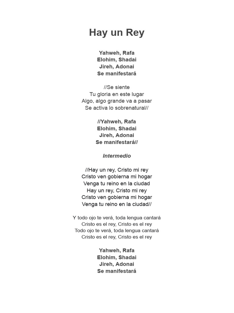 Hay Un Rey | PDF