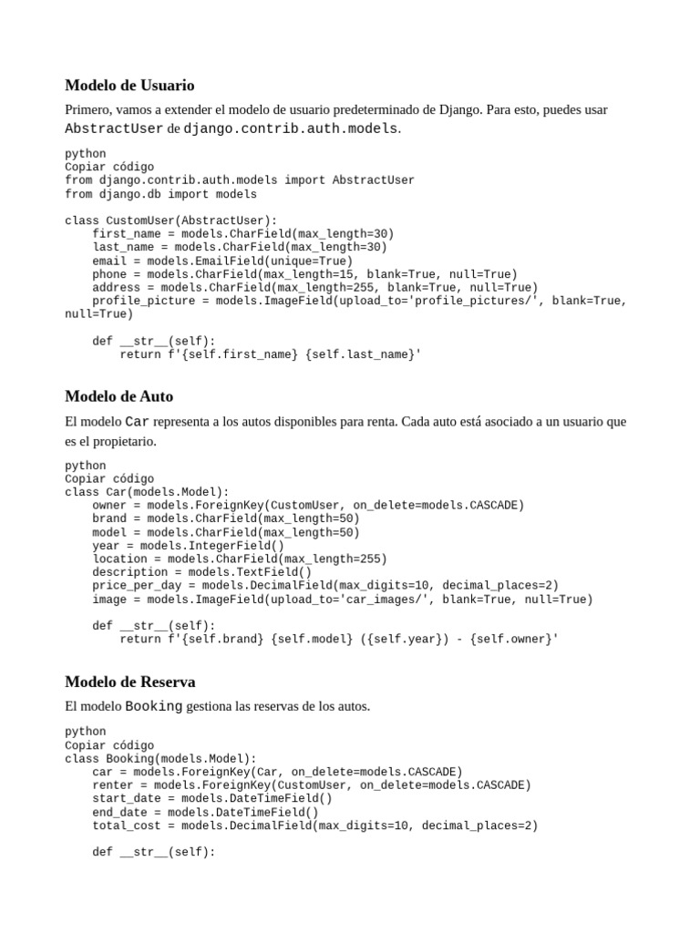 Modelos Django Pdf Python Lenguaje De Programación Postgre Sql