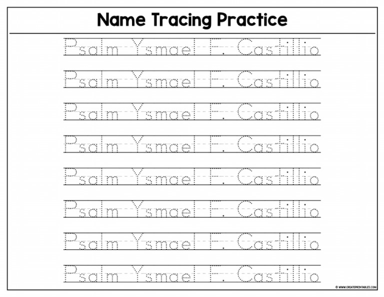 Name - Tracing - Practice 0BEA EB01 AC3B | PDF
