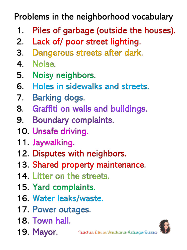 Problems in The Neighborhood Vocabulary | PDF