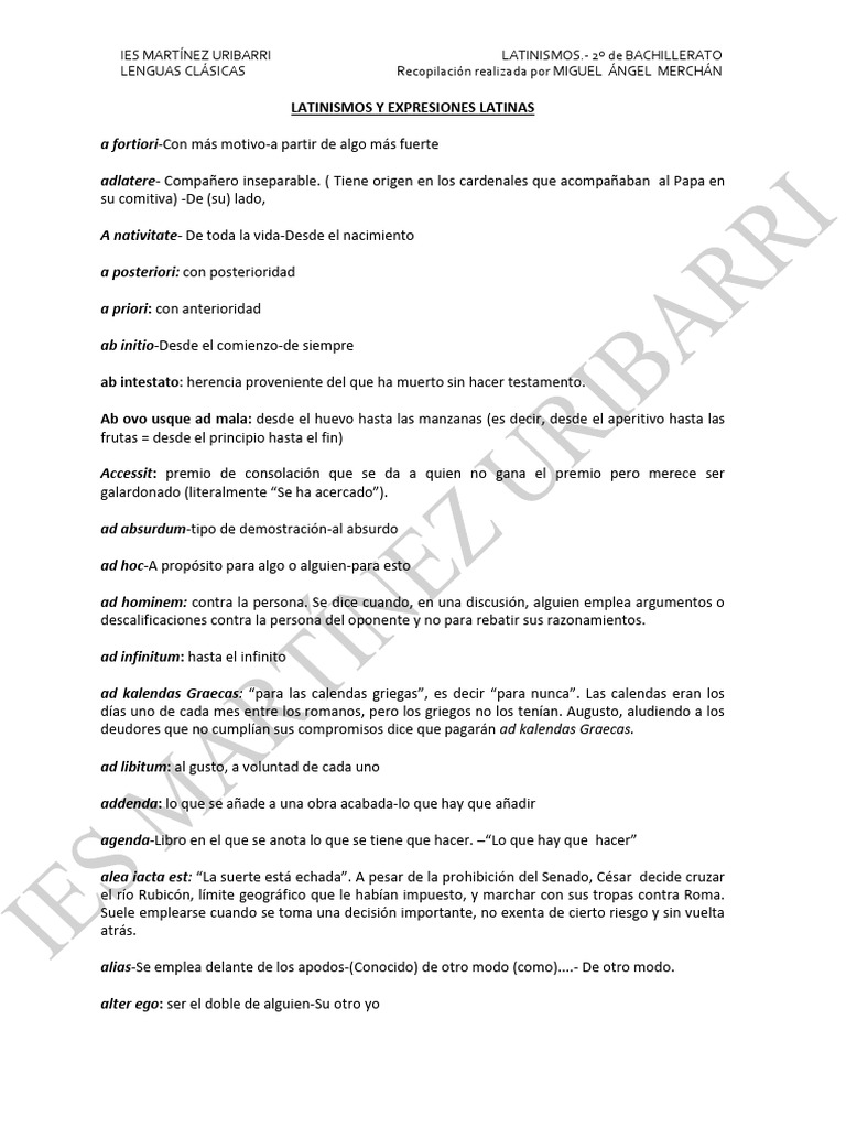 Latinismos 18-19 | PDF