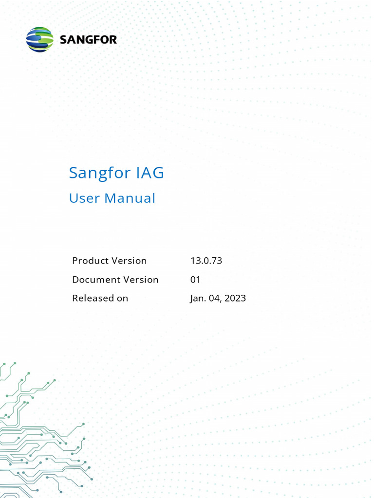 Sangfor Iag v13.0.73 User Manual en | PDF