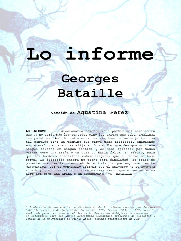 Bataille - Lo Informe (1929) | PDF