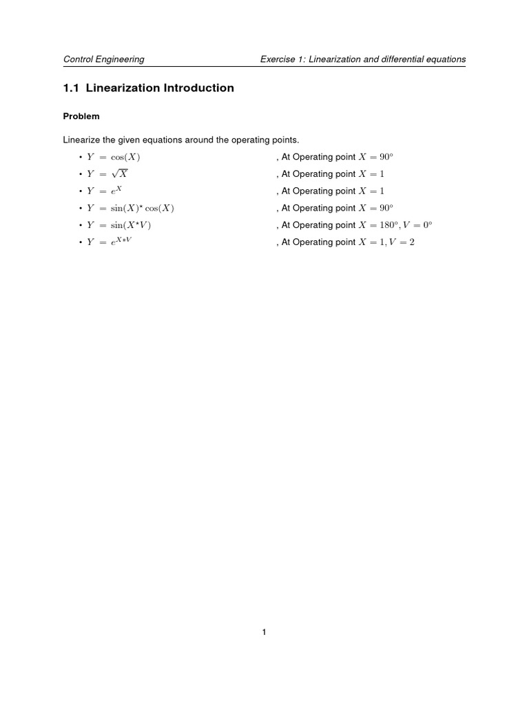 01 Exercise - Linearization | PDF