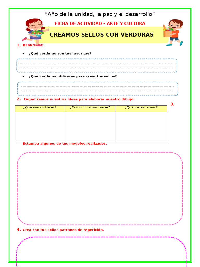 Ficha-Vier-Arte-Creamos Sellos Con Verduras | PDF