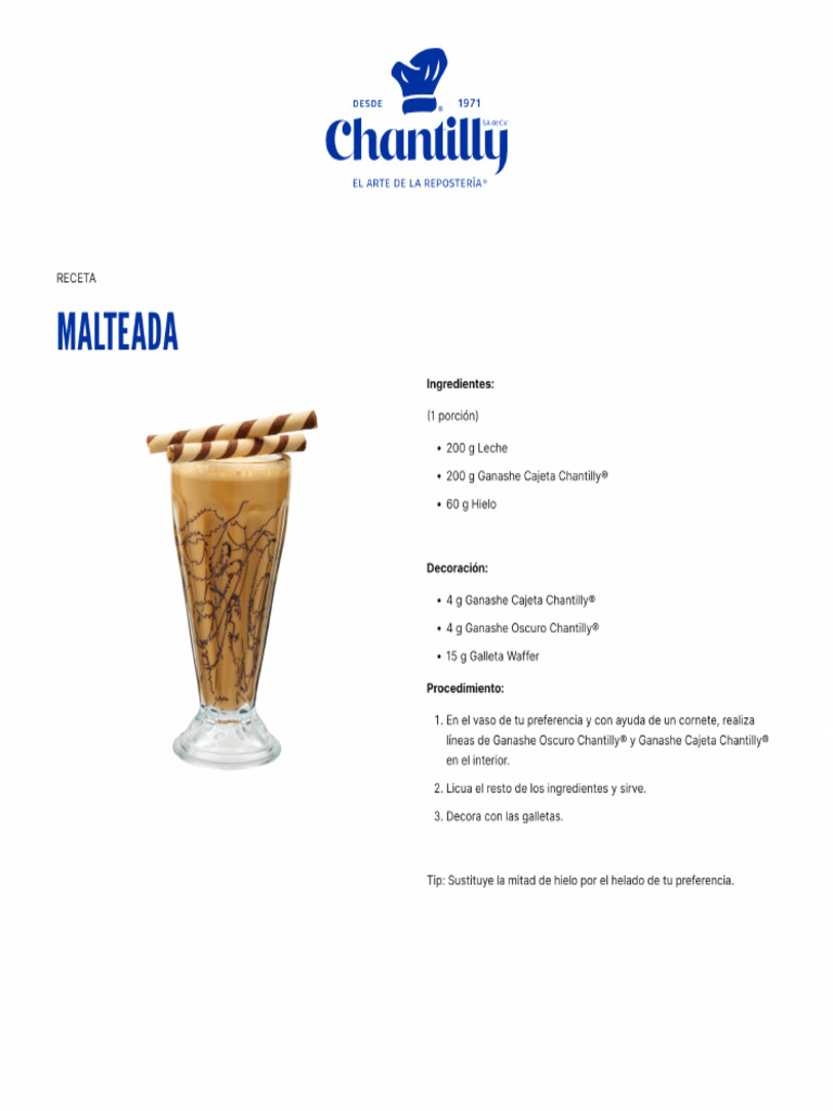 Receta Malteada | PDF