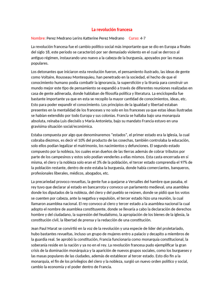 La Revolución Francesa | PDF | revolución Francesa | Política