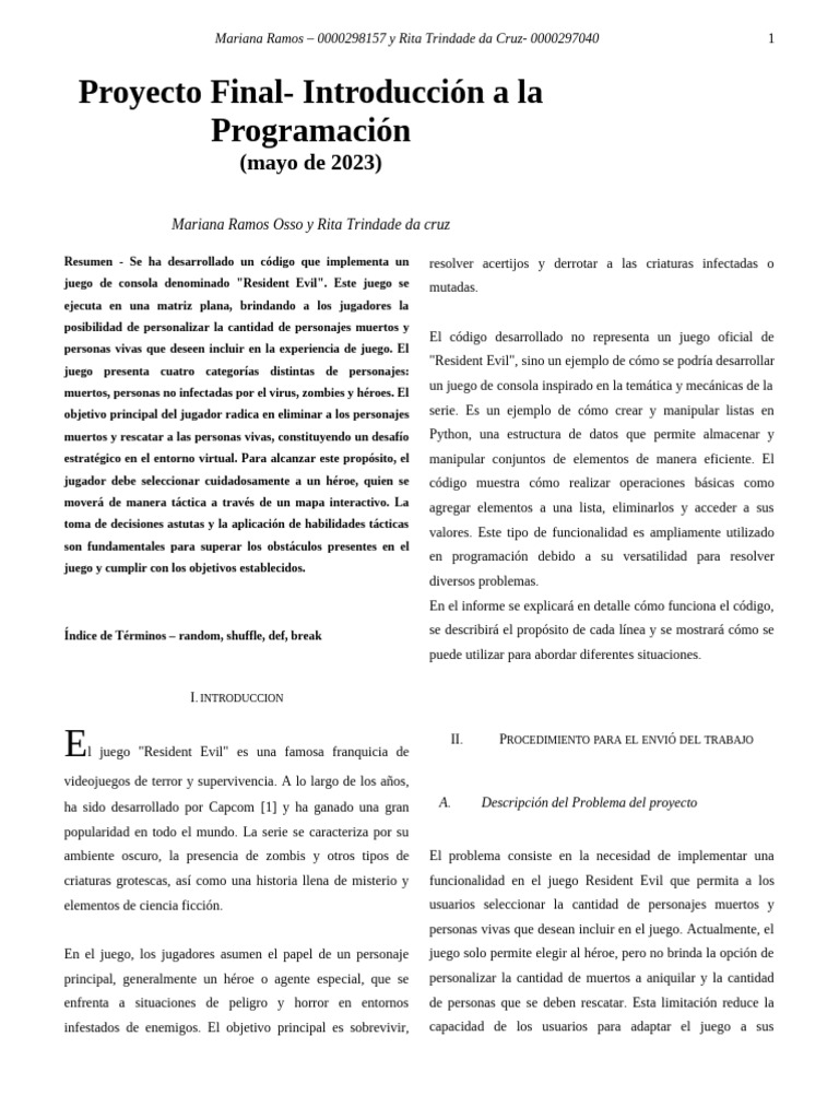 Informe Programación | PDF