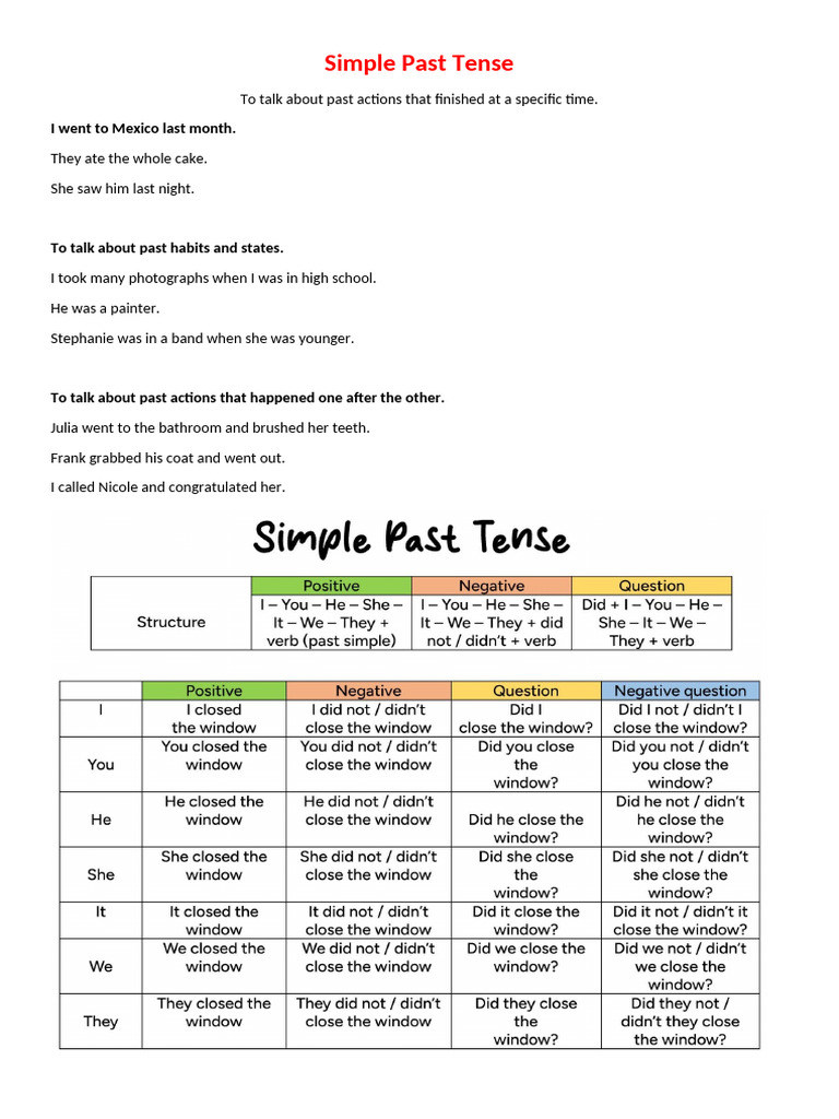 Simple Past | PDF