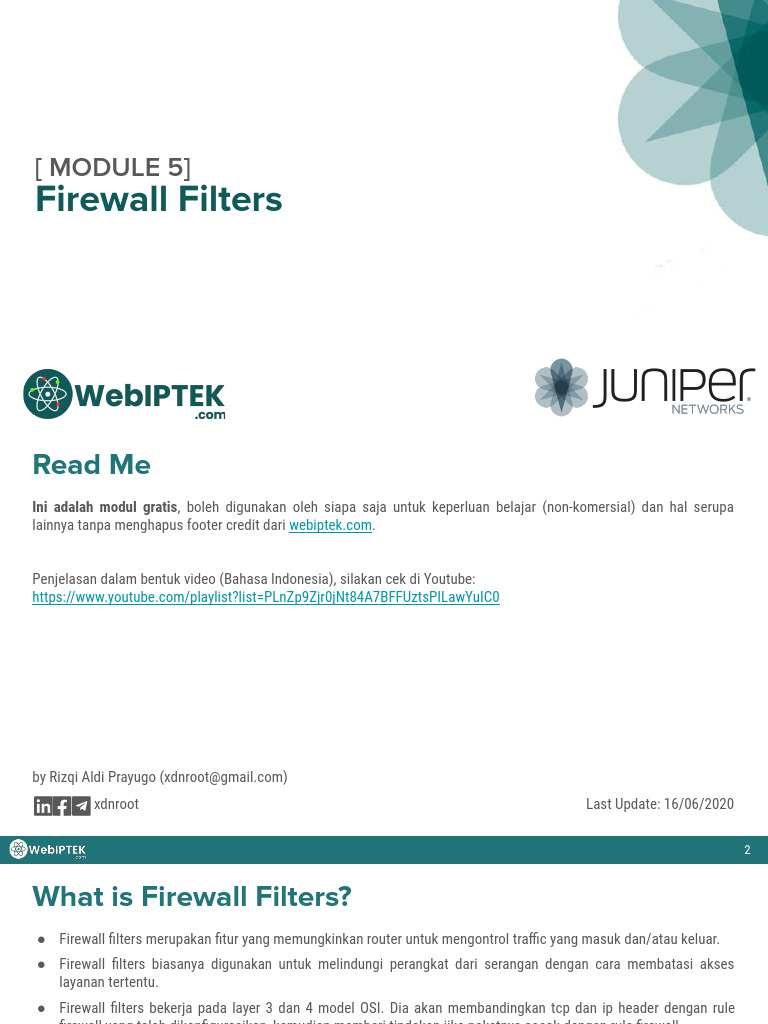 Module 5 - Firewall Filters | PDF