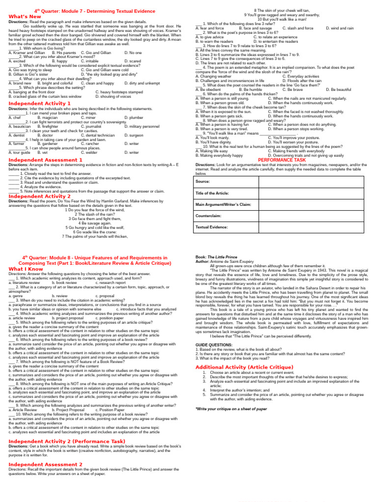 4th Quarter Activities in RWS | PDF