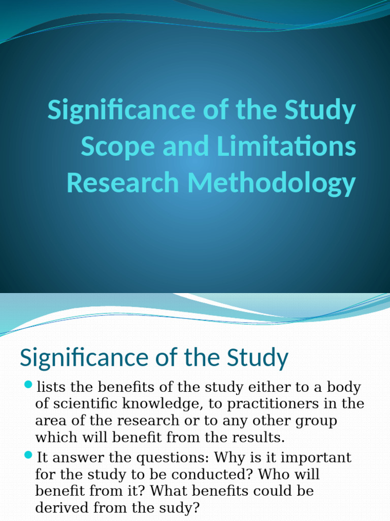 Significance of The Study | PDF
