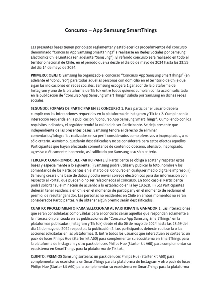 Bases de Concurso App Smartthings v02 | PDF | Aplicación movil | Negocios