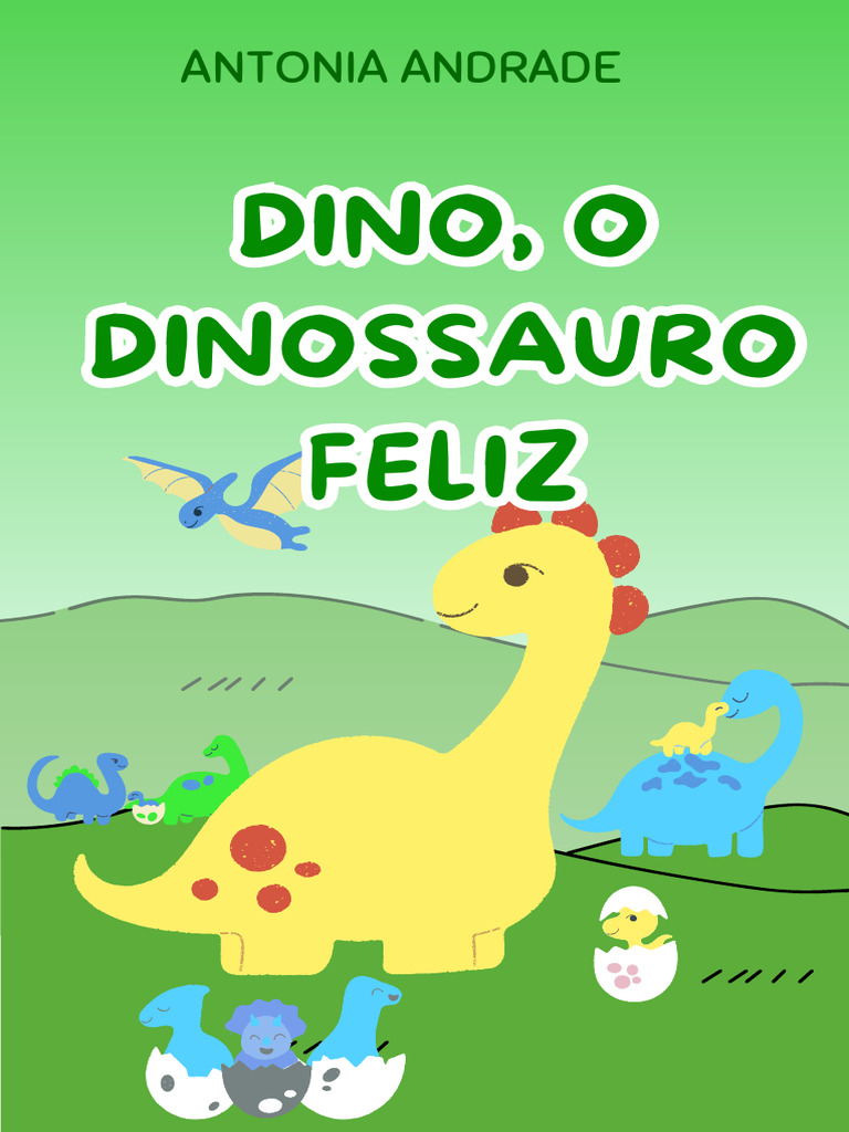 Green Dinosaur Illustration Children's Book Cover | PDF