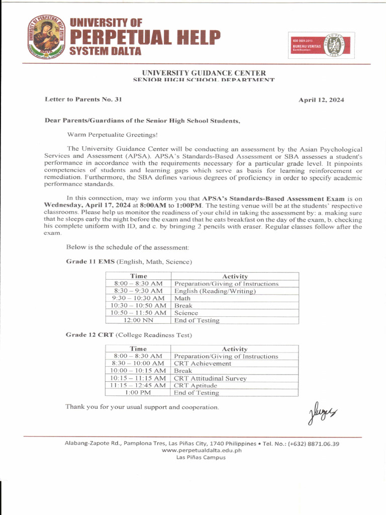 2324 SHS LTP 31 Apsa Exam | PDF