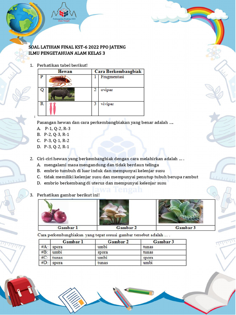 Soal Latihan Final KST 6 Ipa Kelas 3 | PDF