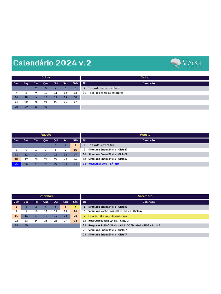 Calendário 2024 v.2 (Novo) | PDF
