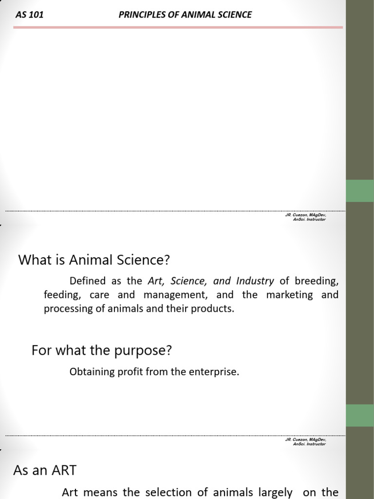 Principles of Animal Science 1 | PDF